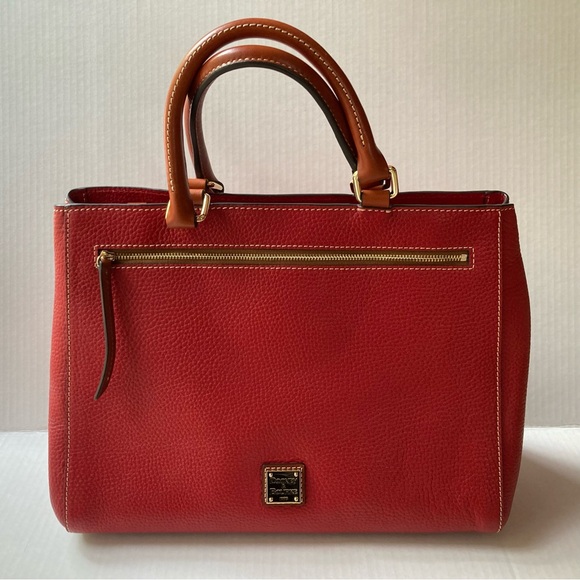 Dooney & Bourke | Bags | Dooneybourke Pebble Grain Zip Satchel Red ...